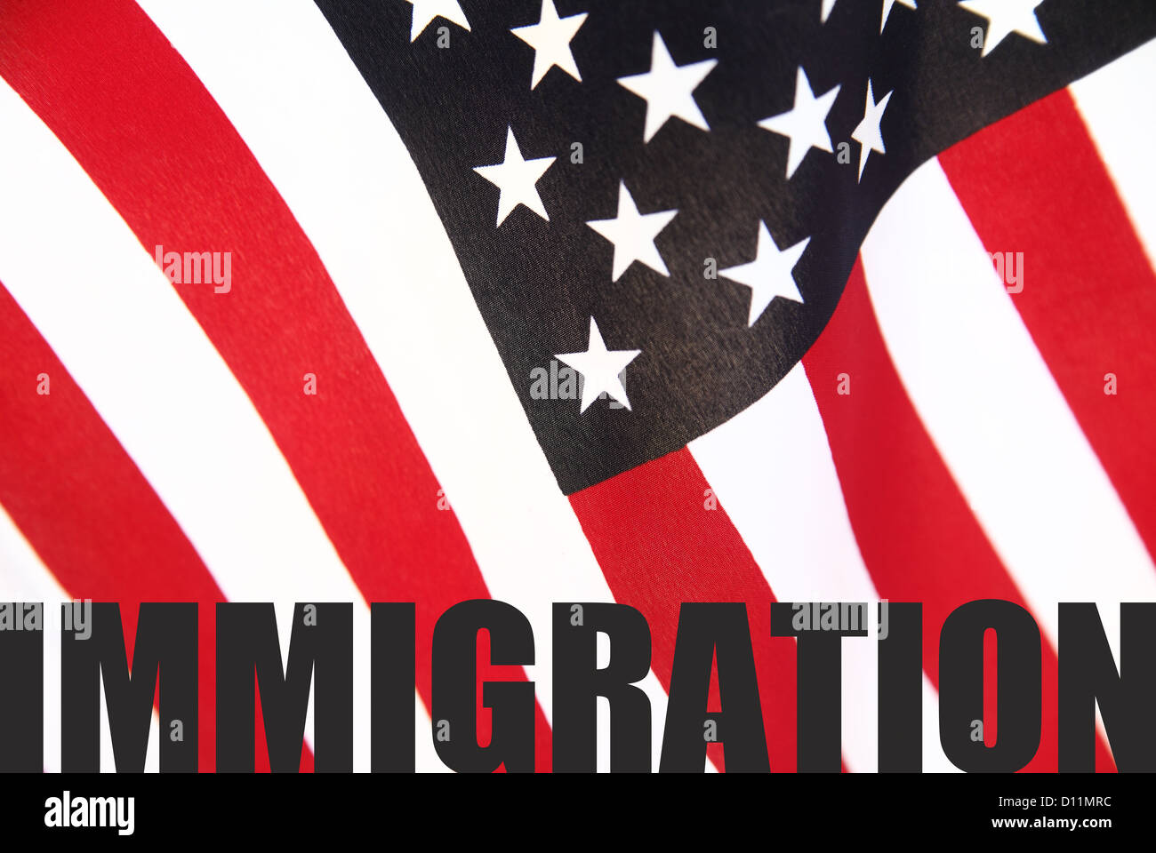 the word 'immigration' on a U.S. flag Stock Photo - Alamy