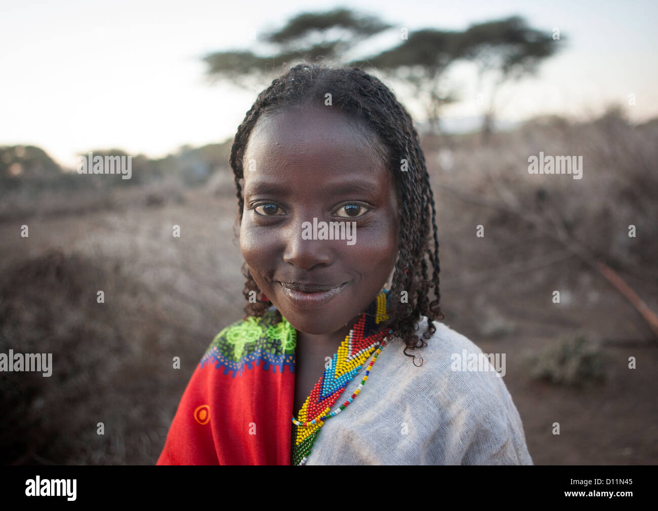 Portrait Of A Smiling Karrayyu Tribe Girl In The Country Side, Metehara ...