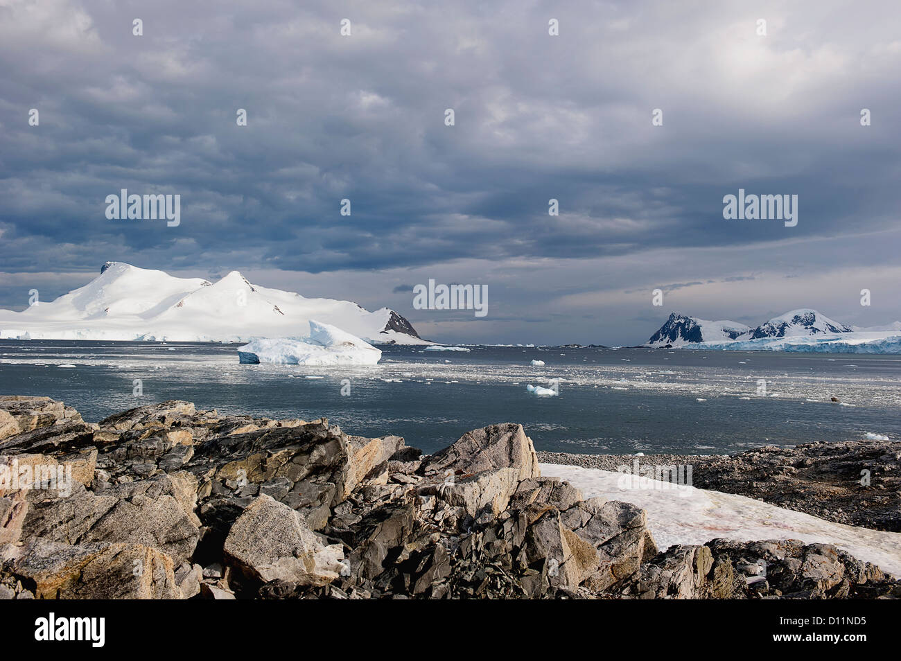 Rock And Glaciers Along The Coastline; Antarctica Stock Photo - Alamy