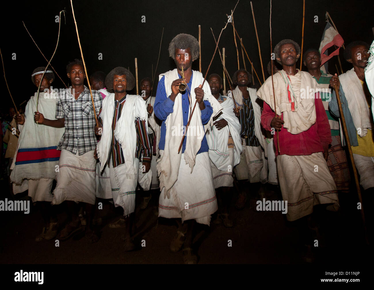 Night Shot Of A Group Of Karrayyu Tribe Men During Gadaaa Ceremony ...