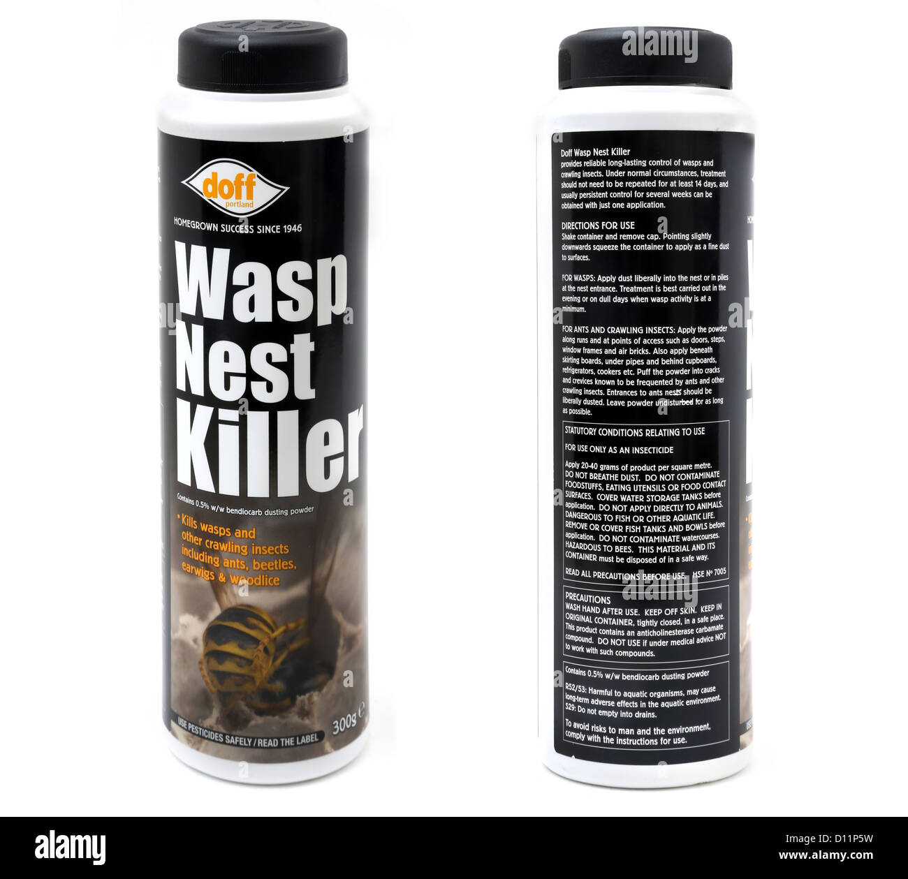 Bottles Of Wasp Nest Killer Powder Showing Information Stock Photo - Alamy
