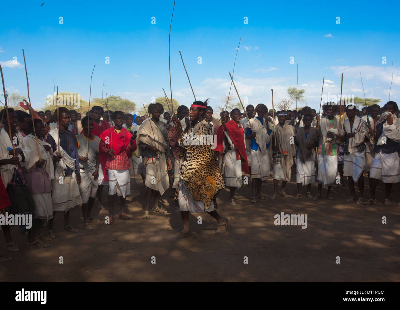 Karrayyu Tribe Men During Choreographed Stick Fighting Dance During ...