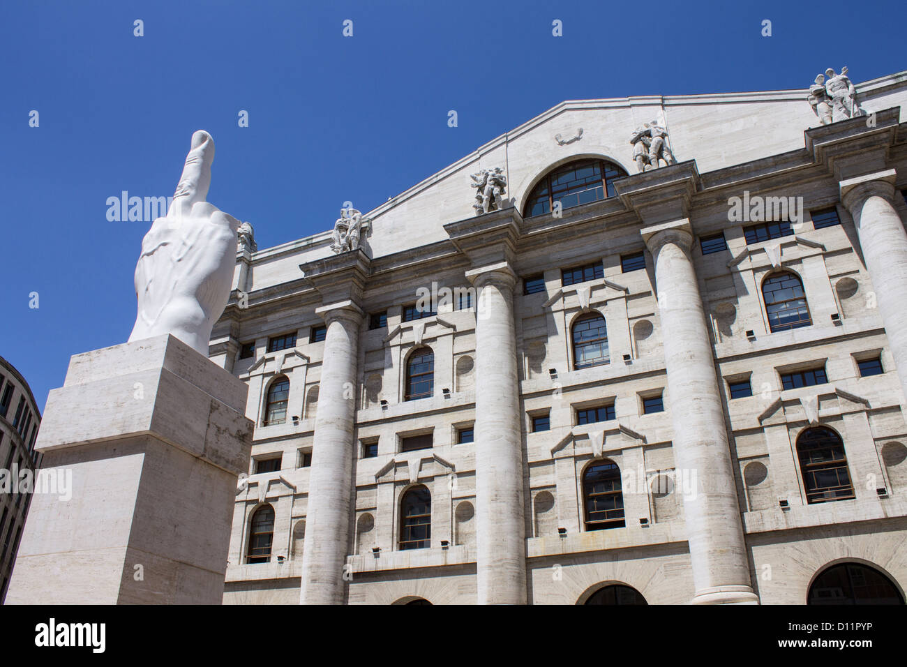 Italy, Lombardy, Milan, the stock exchange in Piazza Affari and ...