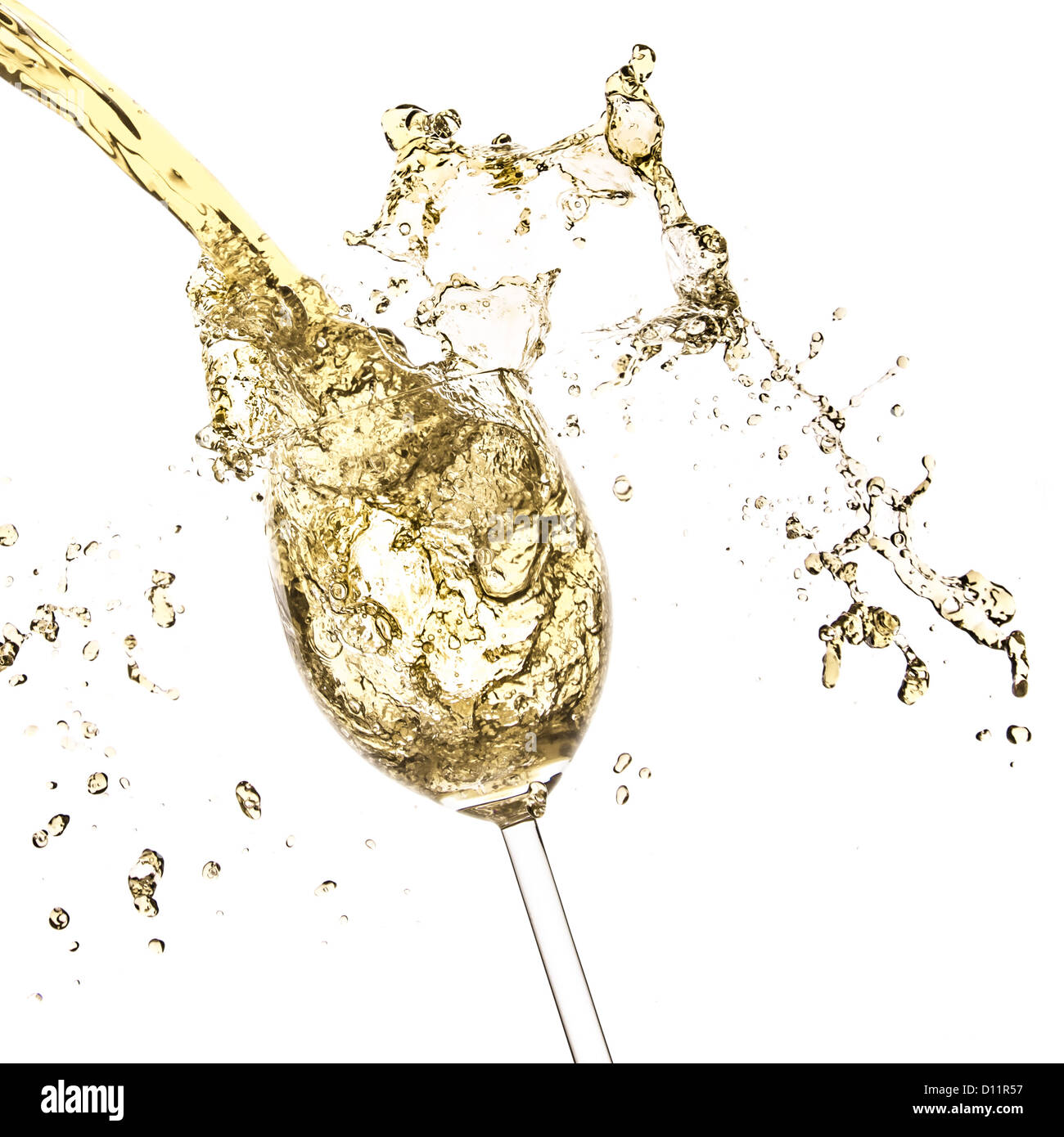 white wine splash isolated on white Stock Photo - Alamy