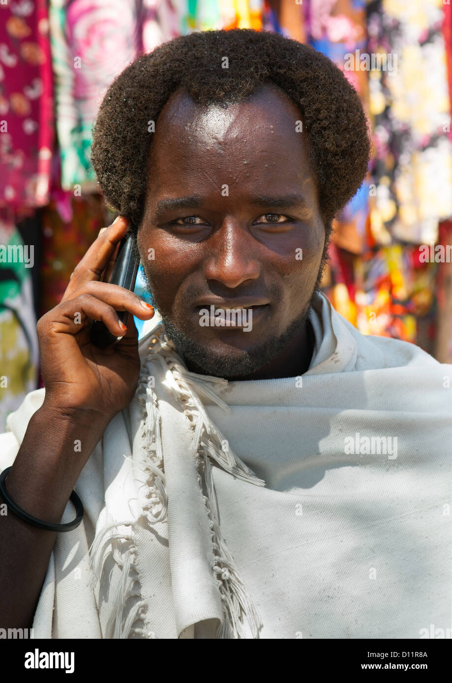 Portrait Of A Karrayyu Man With Traditional Gunfura Hairstyle, Talking ...