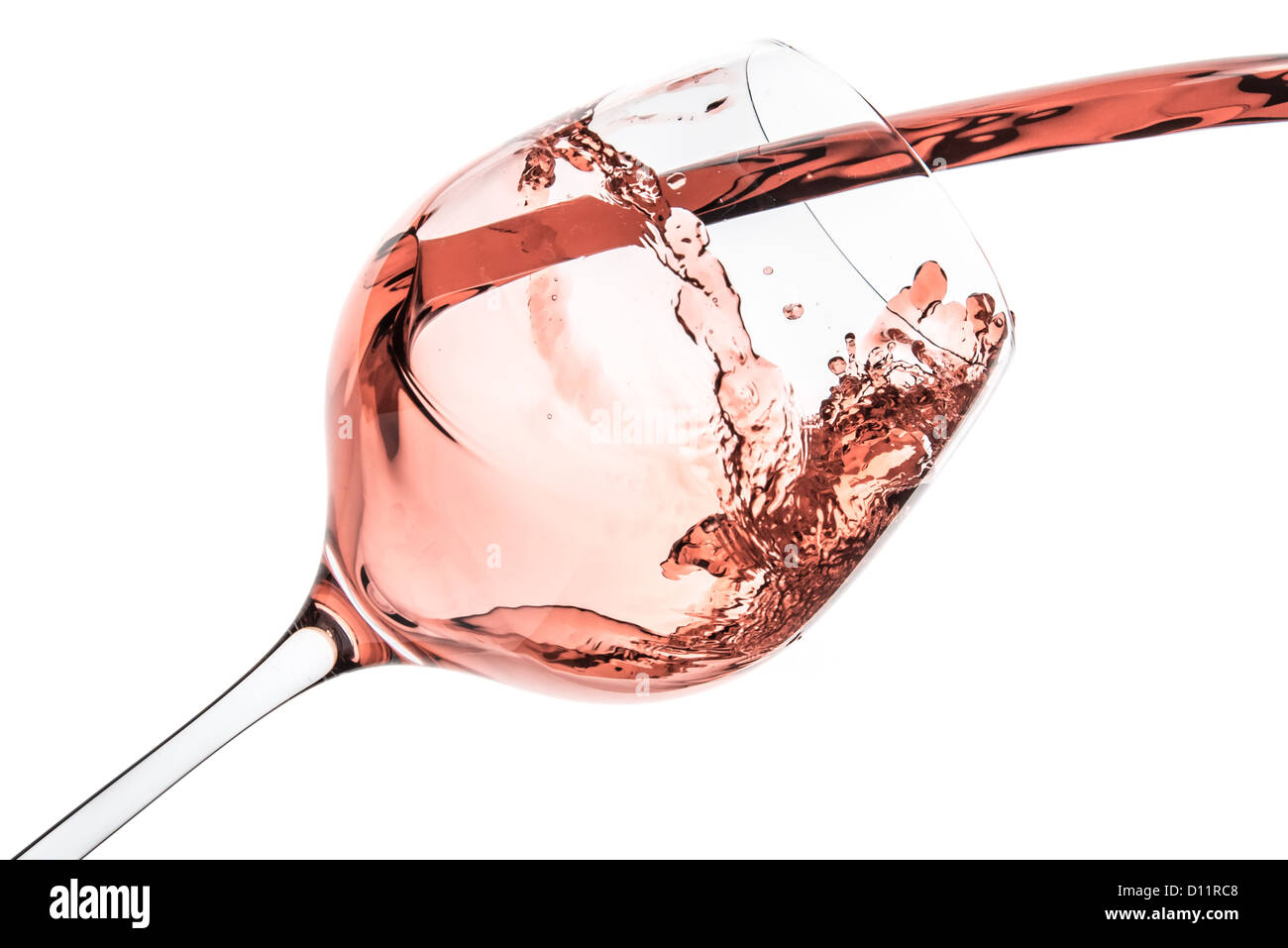 rose wine splashing on white background Stock Photo - Alamy