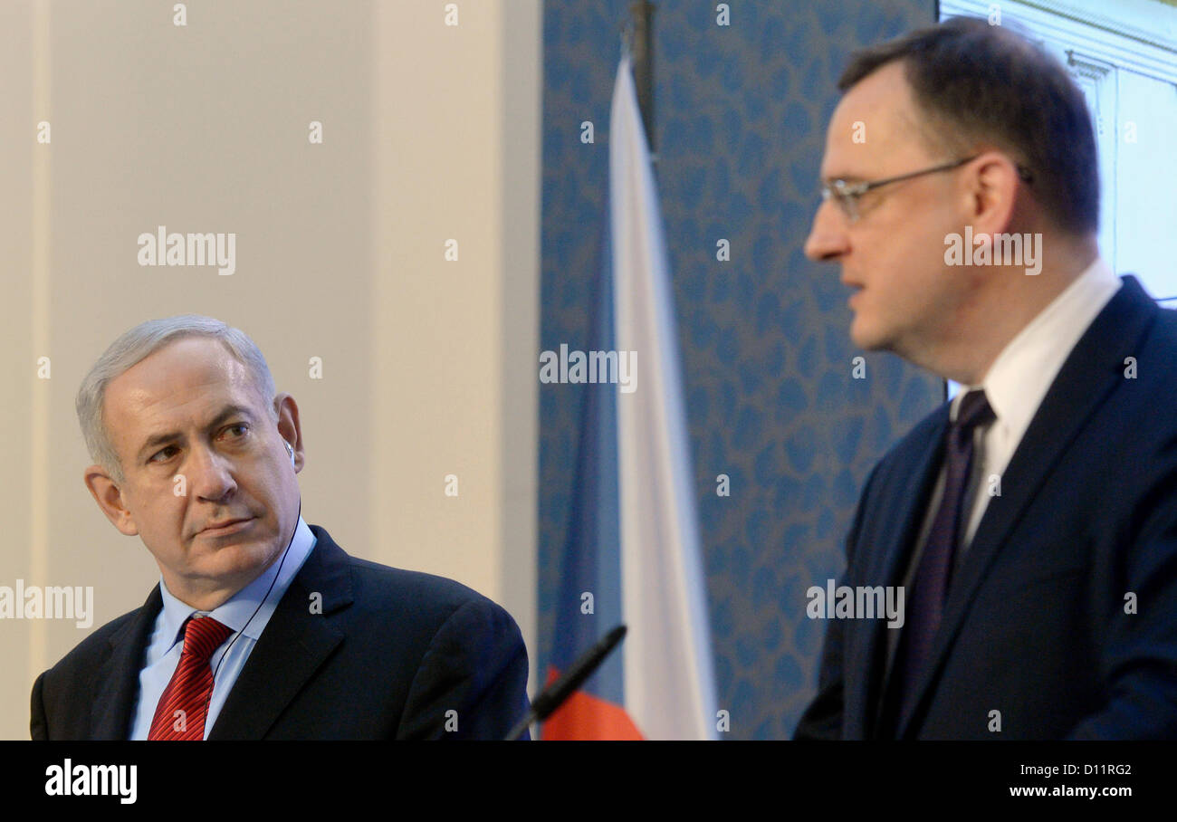 Israeli prime minister Benjamin Netanyahu (left) meets Czech prime ... Israeli prime minister Benjamin Netanyahu (left) meets Czech prime ...
