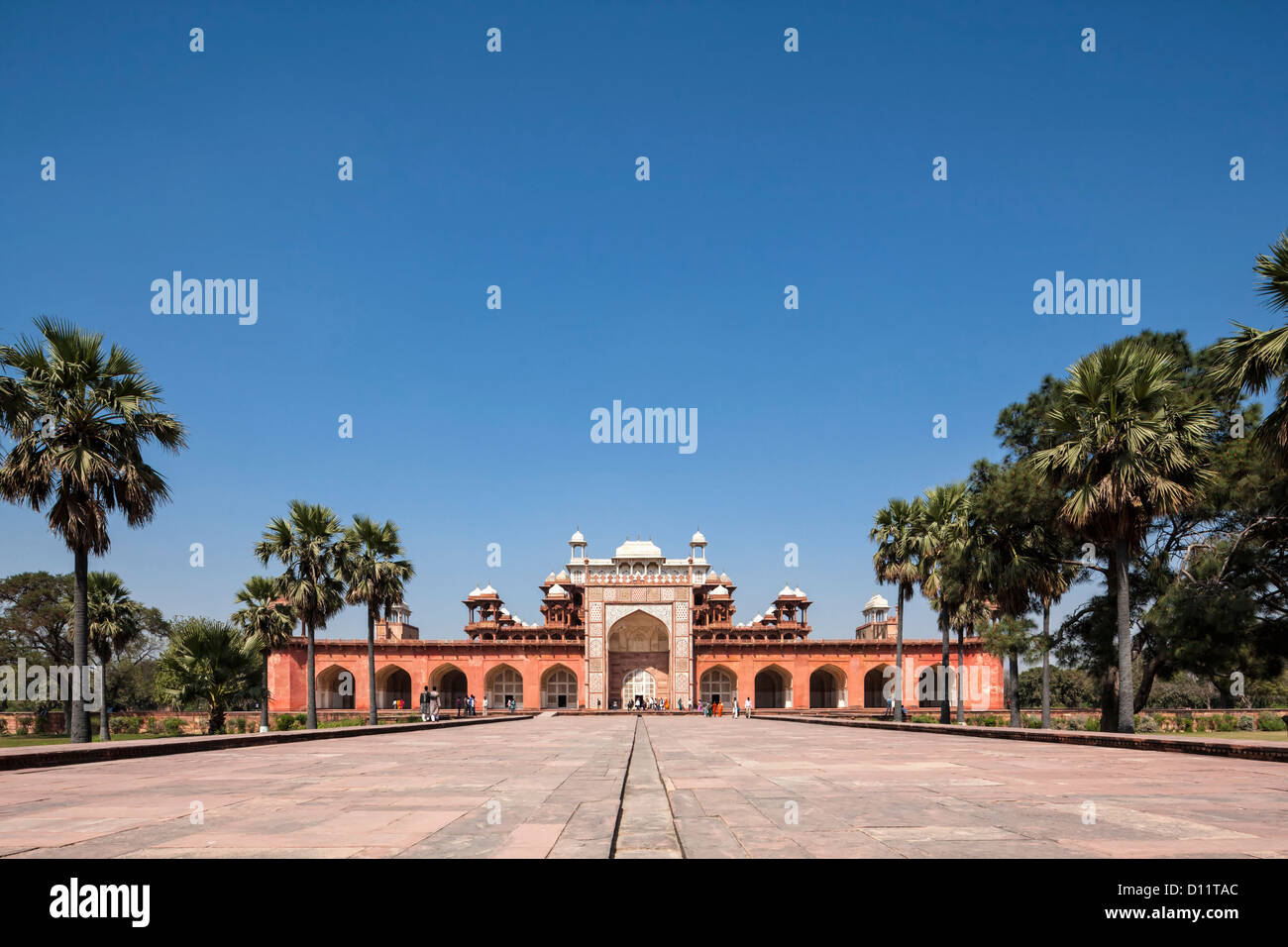 India, Uttar Pradesh, Agra, View of Tomb of Akbar the Great Stock Photo ...