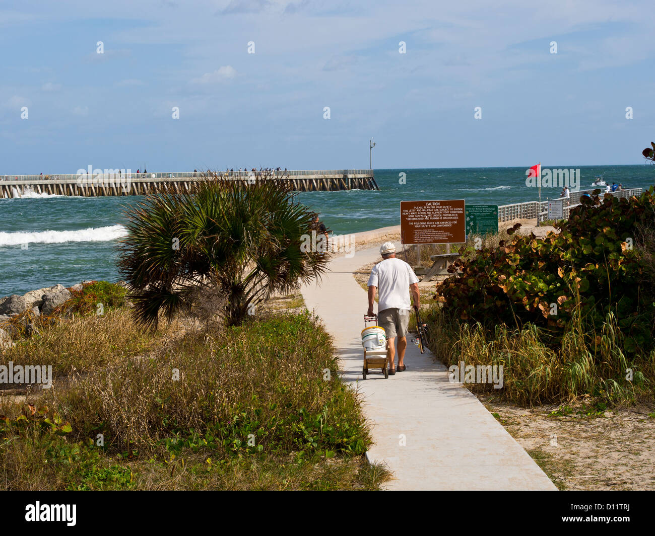 Sebastian Inlet State Park at the Atlantic Ocean on the East Coast of ...