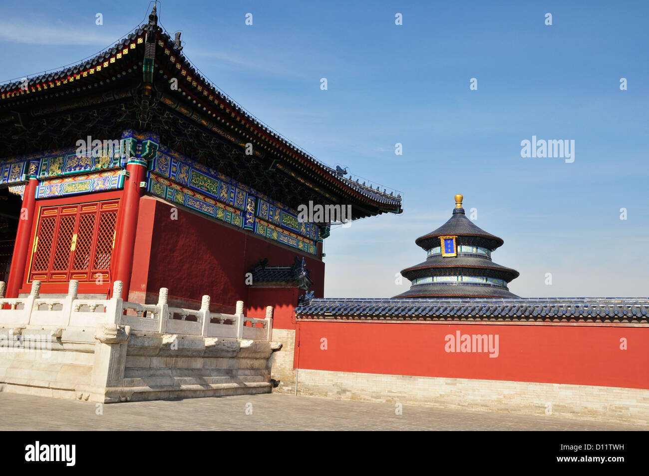 Red Walls Of A Building In Traditional Chinese Architecture And A ...
