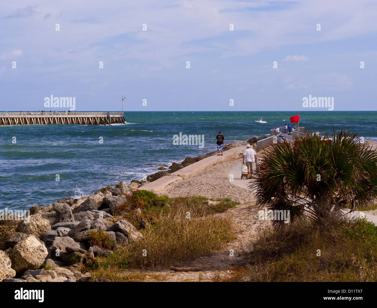 Sebastian Inlet State Park at the Atlantic Ocean on the East Coast of ...