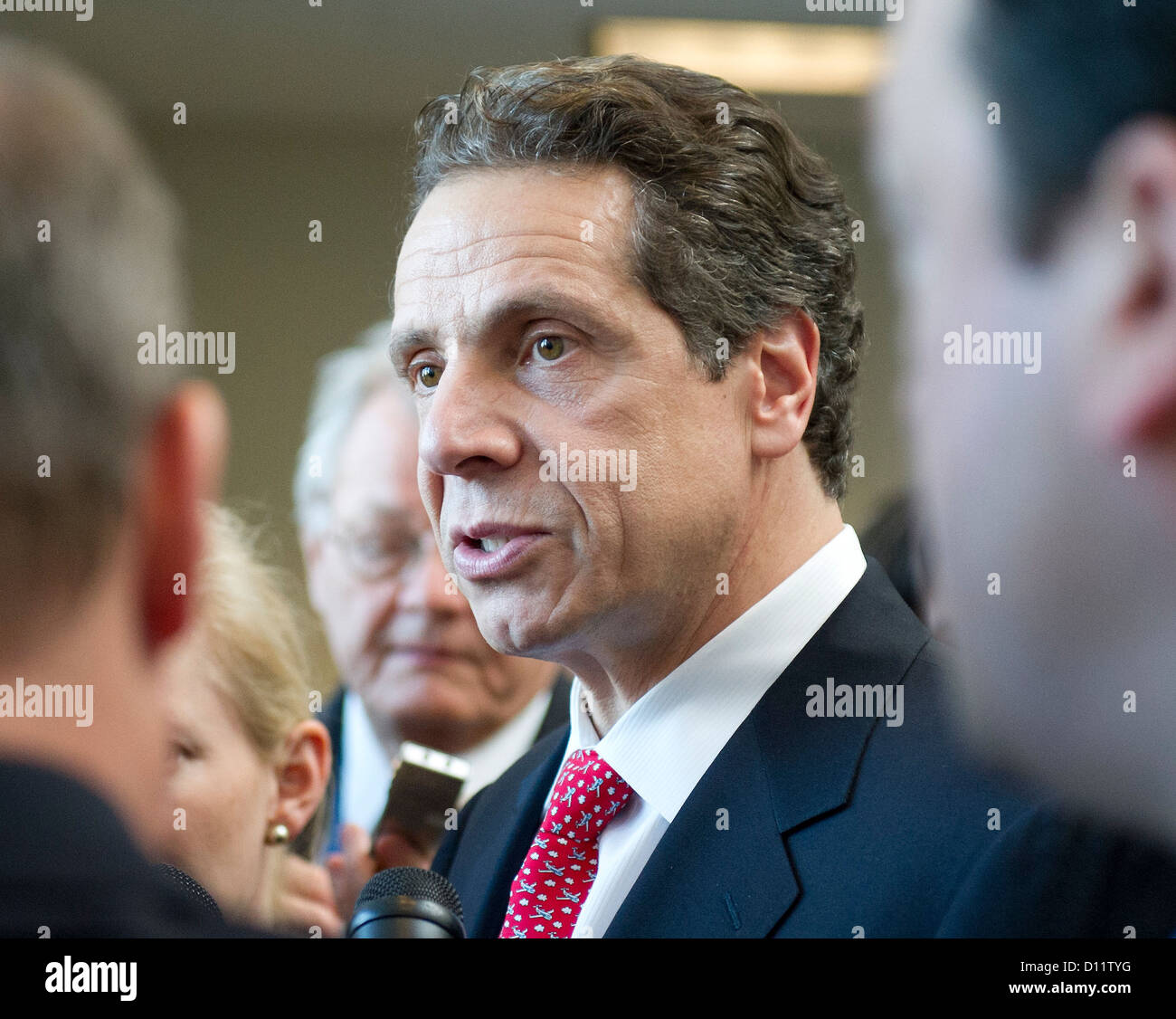 Governor Andrew Cuomo (Democrat of New York) meets reporters following ...