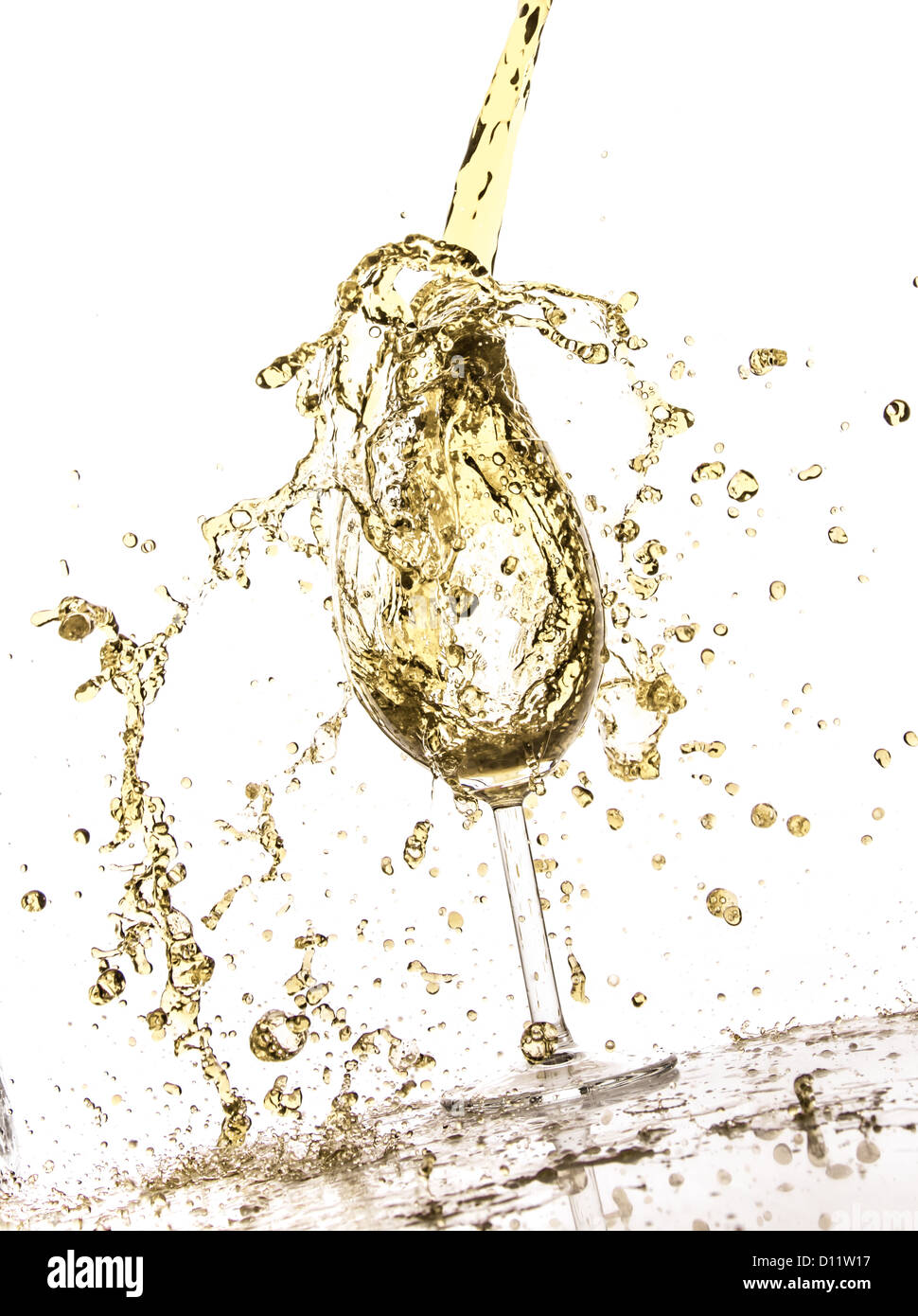 white wine splash isolated on white Stock Photo - Alamy