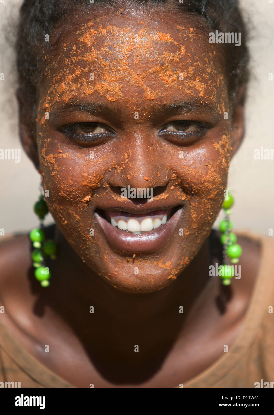 Portrait Of A Harari Woman With Qasil On Her Face As A Beauty Skin Care ...