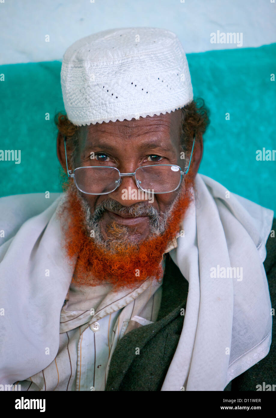 Portrait Of A Muslim Man With Ginger Tainted Beard, Harar, Ethiopia ...