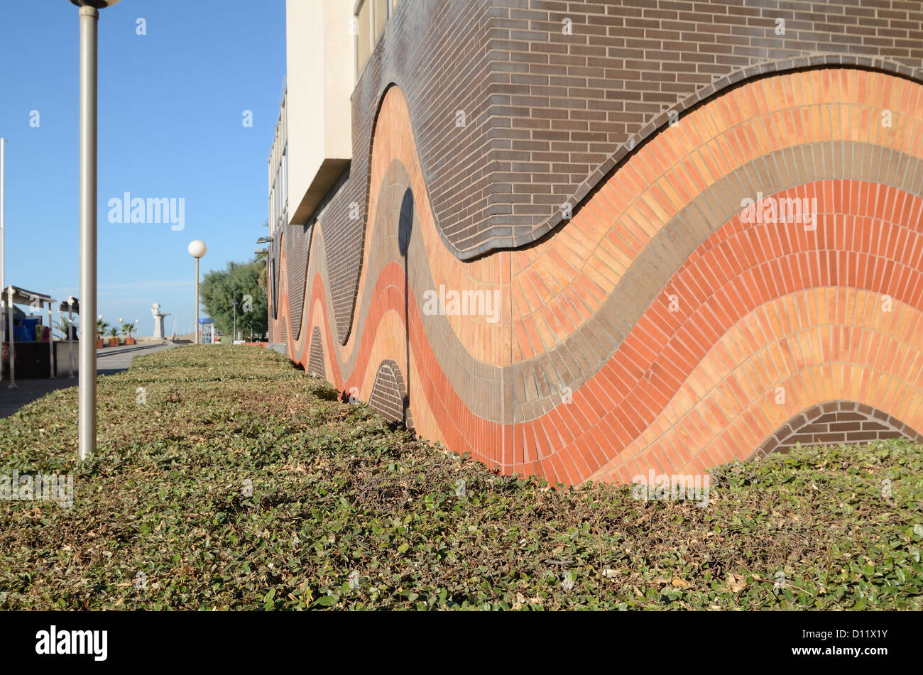 Modern or Modernist Brick Wave Wall Mosaic by Jean Balladur on Old ...