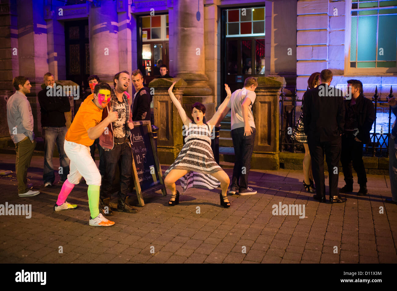 Young people out partying on a saturday night on the streets of Stock ...