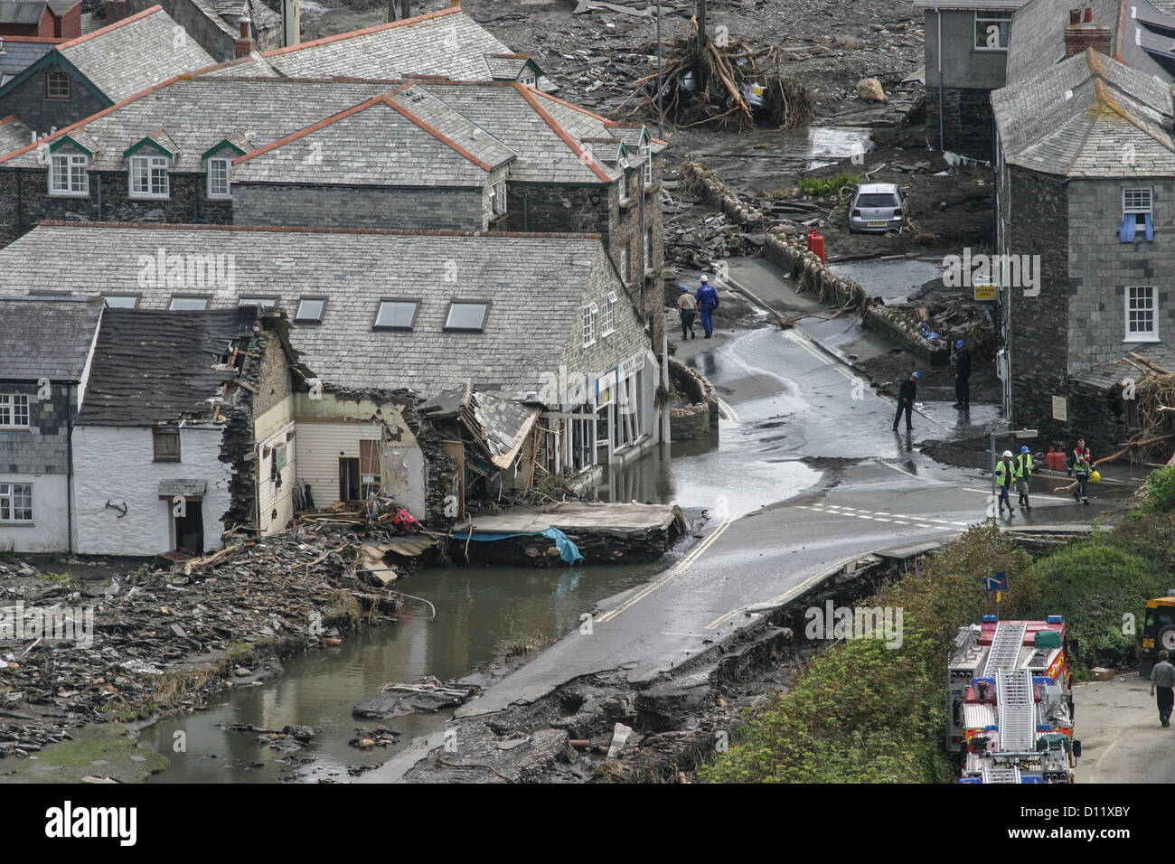 Boscastle Flood Aftermath Stock Photos & Boscastle Flood Aftermath ...