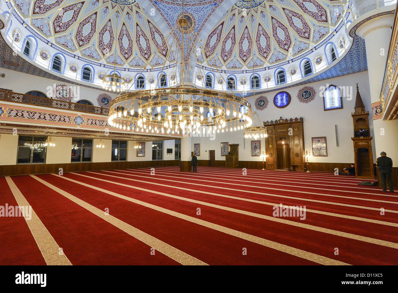 The interior if the Merkez Mosque, central mosque to the roof ...
