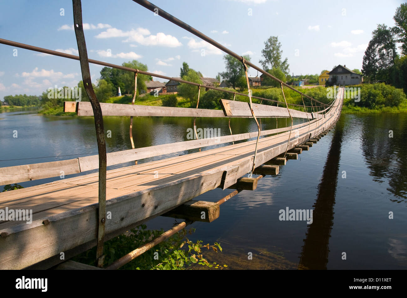 Suspension Bridge over the River Stock Photo - Alamy