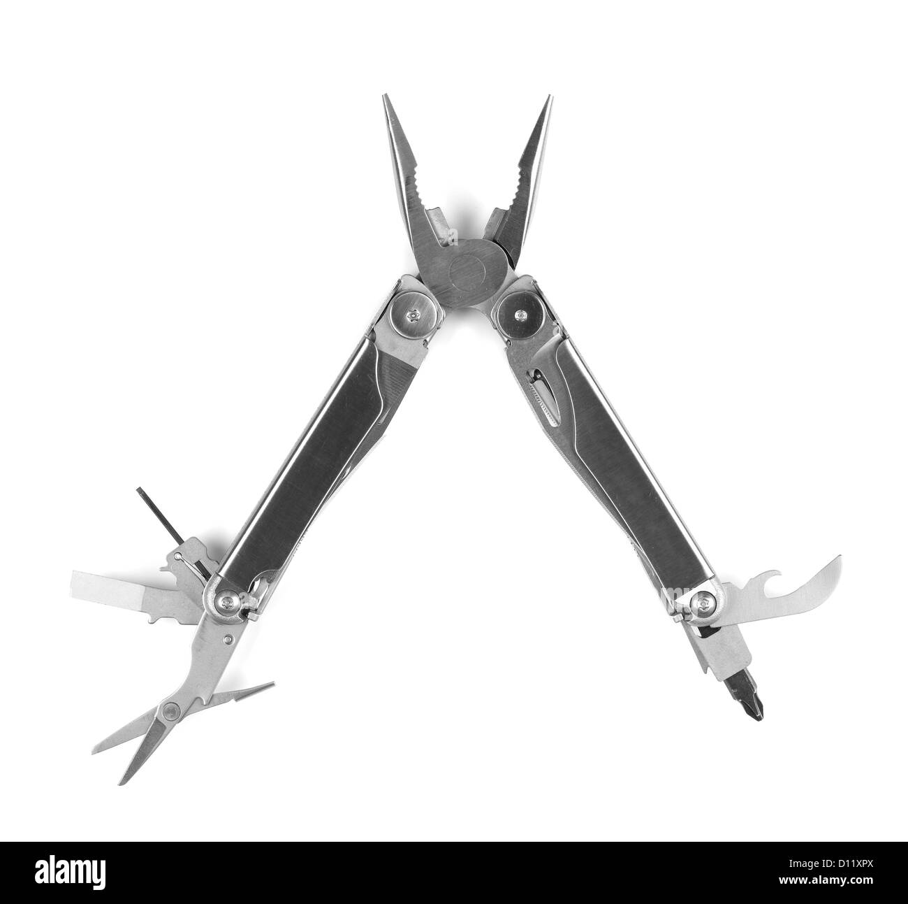 Multifunctional tool. Isolated on white background Stock Photo - Alamy