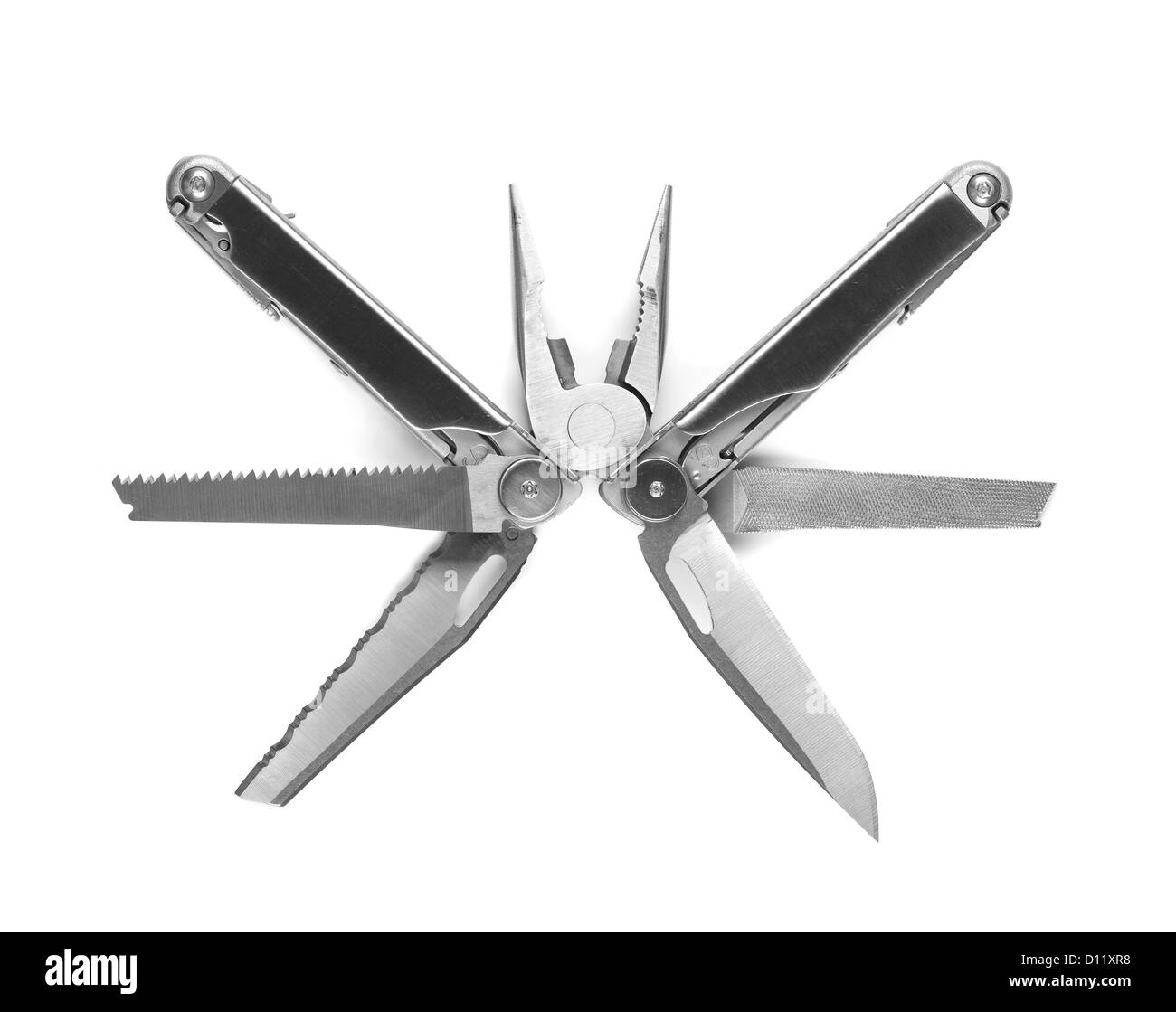Multifunctional tool. Isolated on white background Stock Photo - Alamy