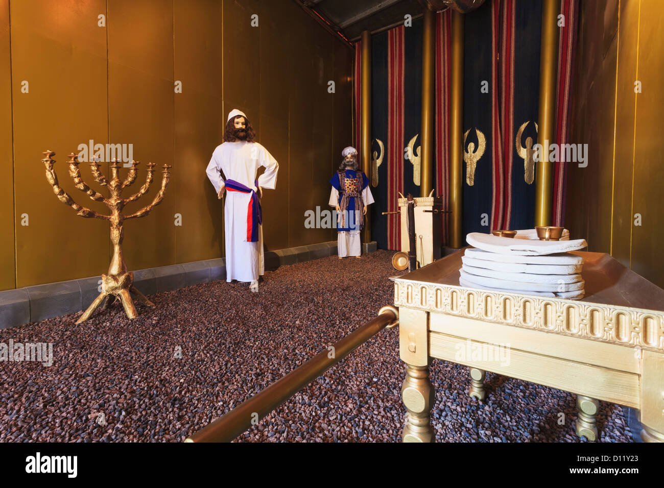 Replica Of The Tent Of Meeting With The Priest Golden Menorah And Table ...