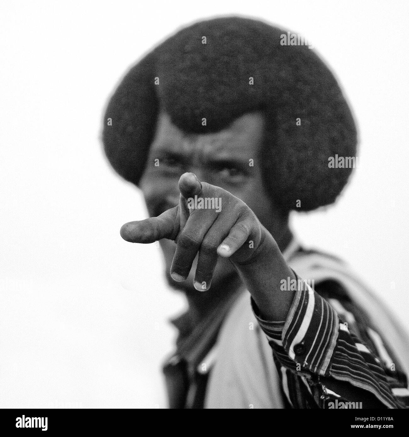 Black And White Portrait Of A Karrayyu Tribe Warrior With Gunfura ...