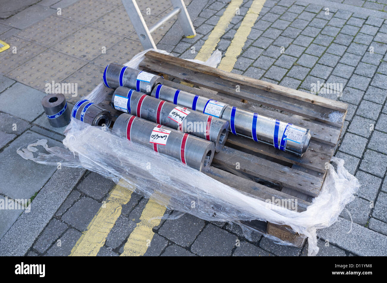 rolls of roofing lead on a pallet, UK Stock Photo - Alamy