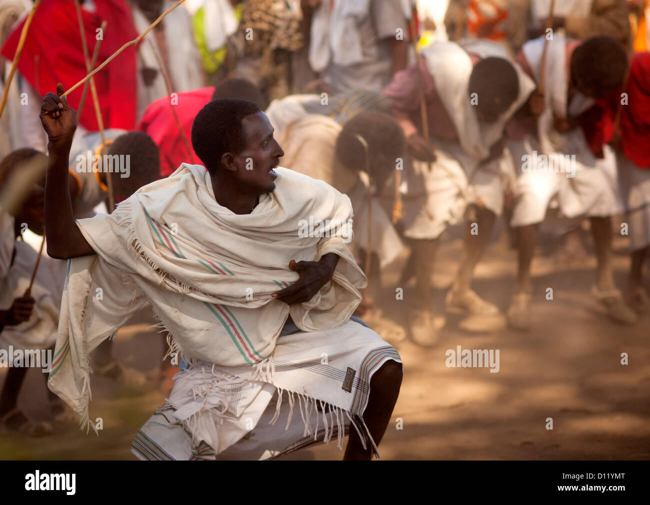 Karrayyu Tribe Man During Choreographed Stick Fighting Dance, Gadaaa ...