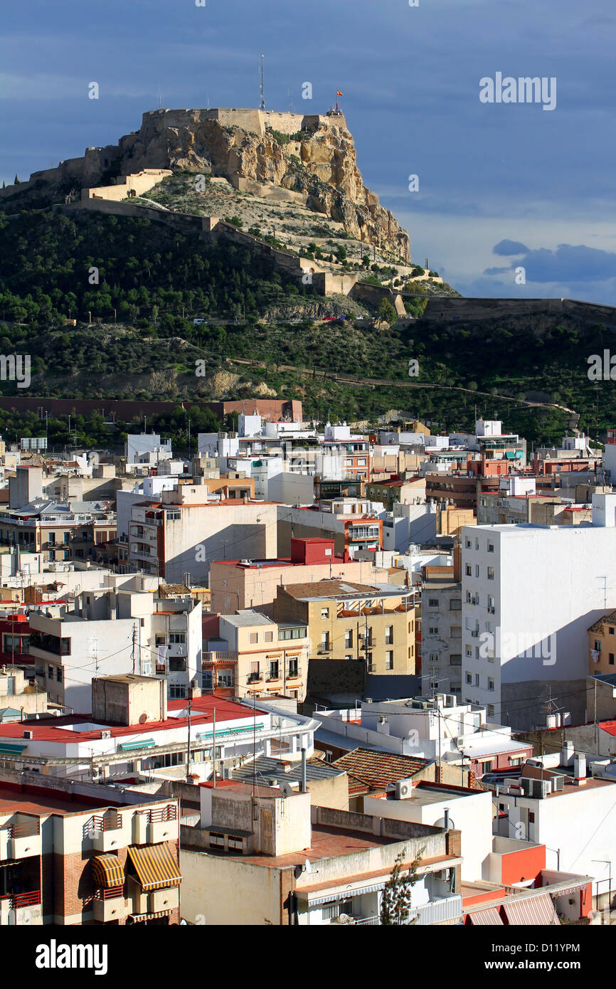 Alicante Spain Mediterranean City with a View on Santa Barbara Castle ...