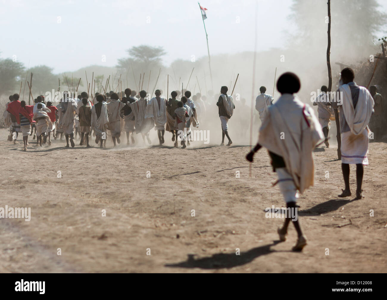 Karrayyu Tribe Men Running During Gadaaa Ceremony, Metahara, Ethiopia ...