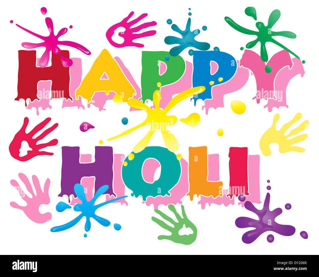 an illustration of happy Holi in colorful letters to celebrate the ...