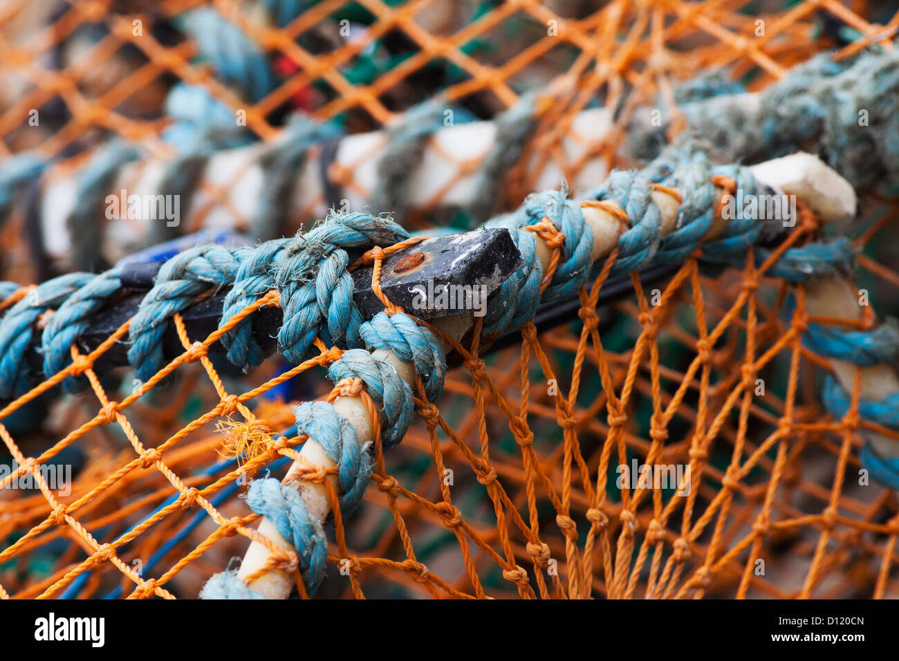 Ropes On The Edge Of Fishing Traps; Northumberland England Stock Photo ...