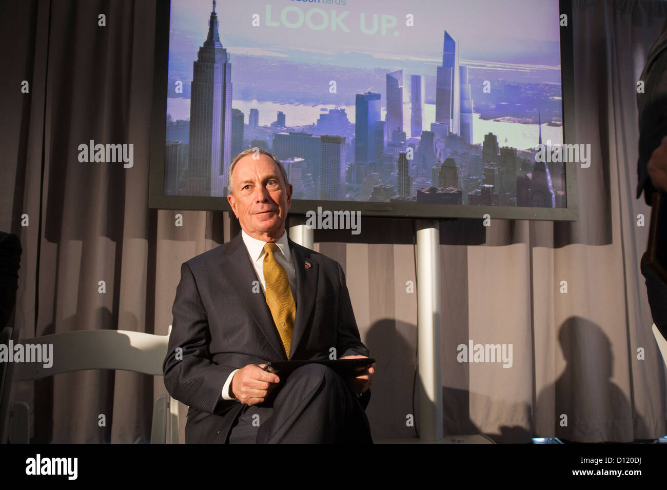 New York Mayor Michael Bloomberg at the groundbreaking ceremony for the ...