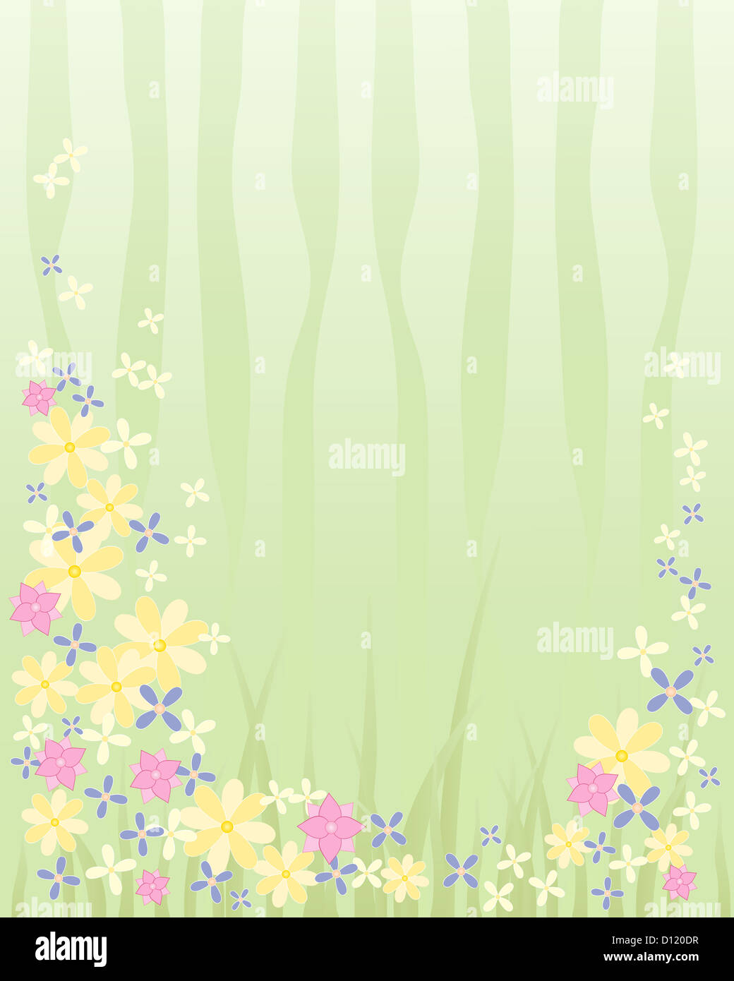 an illustration of a springtime image with abstract flowers bursting in ...