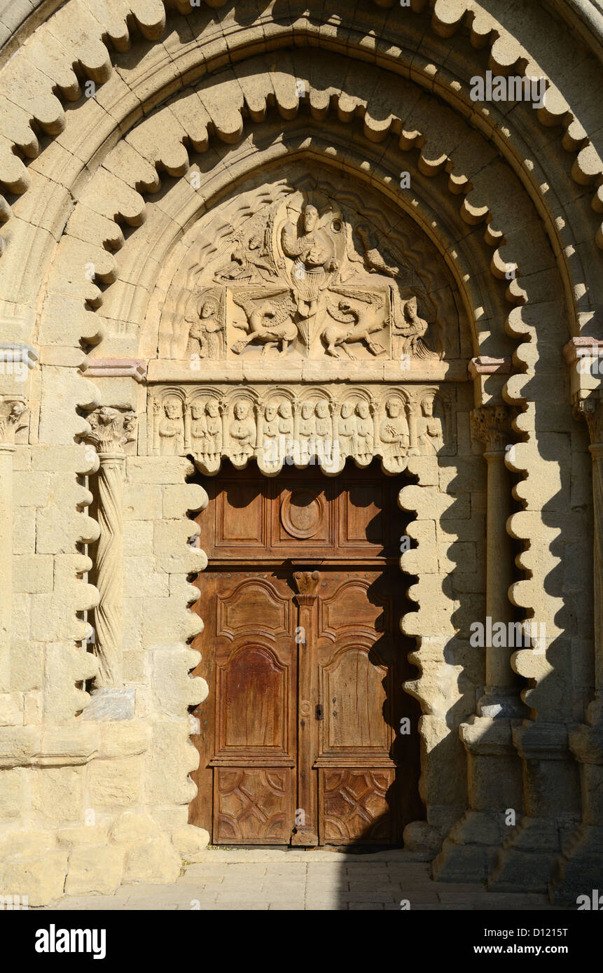 Carved Stone Entrance & Door to the c12th Church of Our Lady of ...
