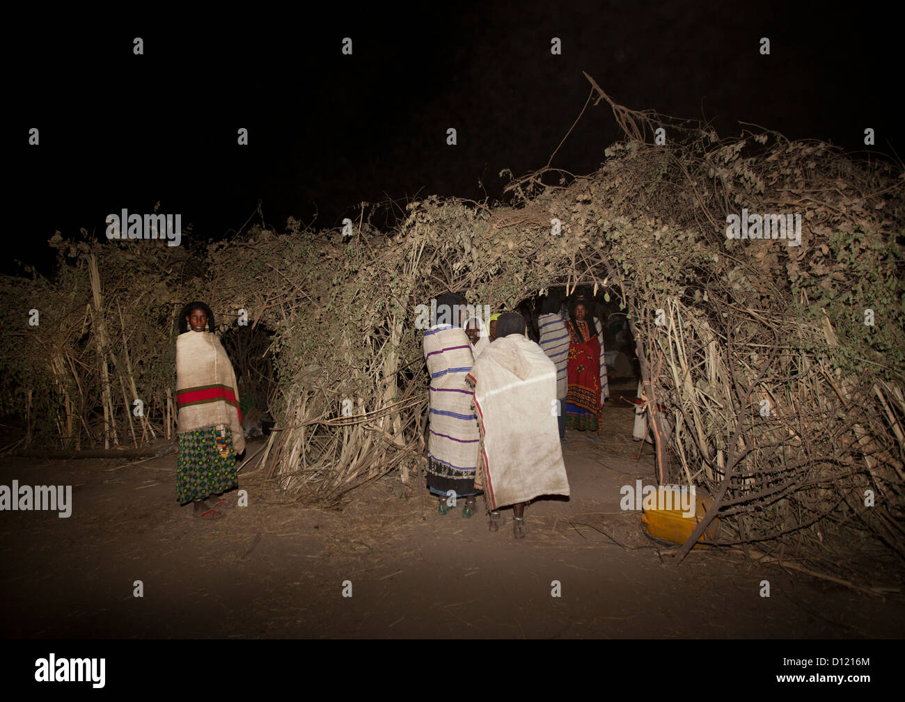 Night Shot Karrayyu Tribe Women Near A House Built For Gadaaa Ceremony ...