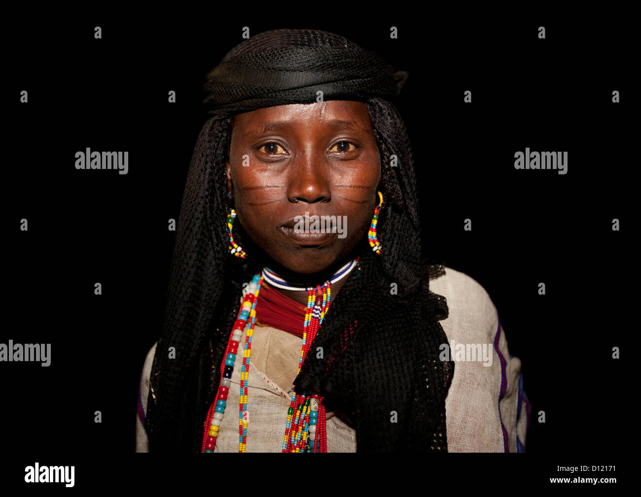 Portrait Of A Karrayyu Tribe Woman With Scarifications On Her Cheeks ...