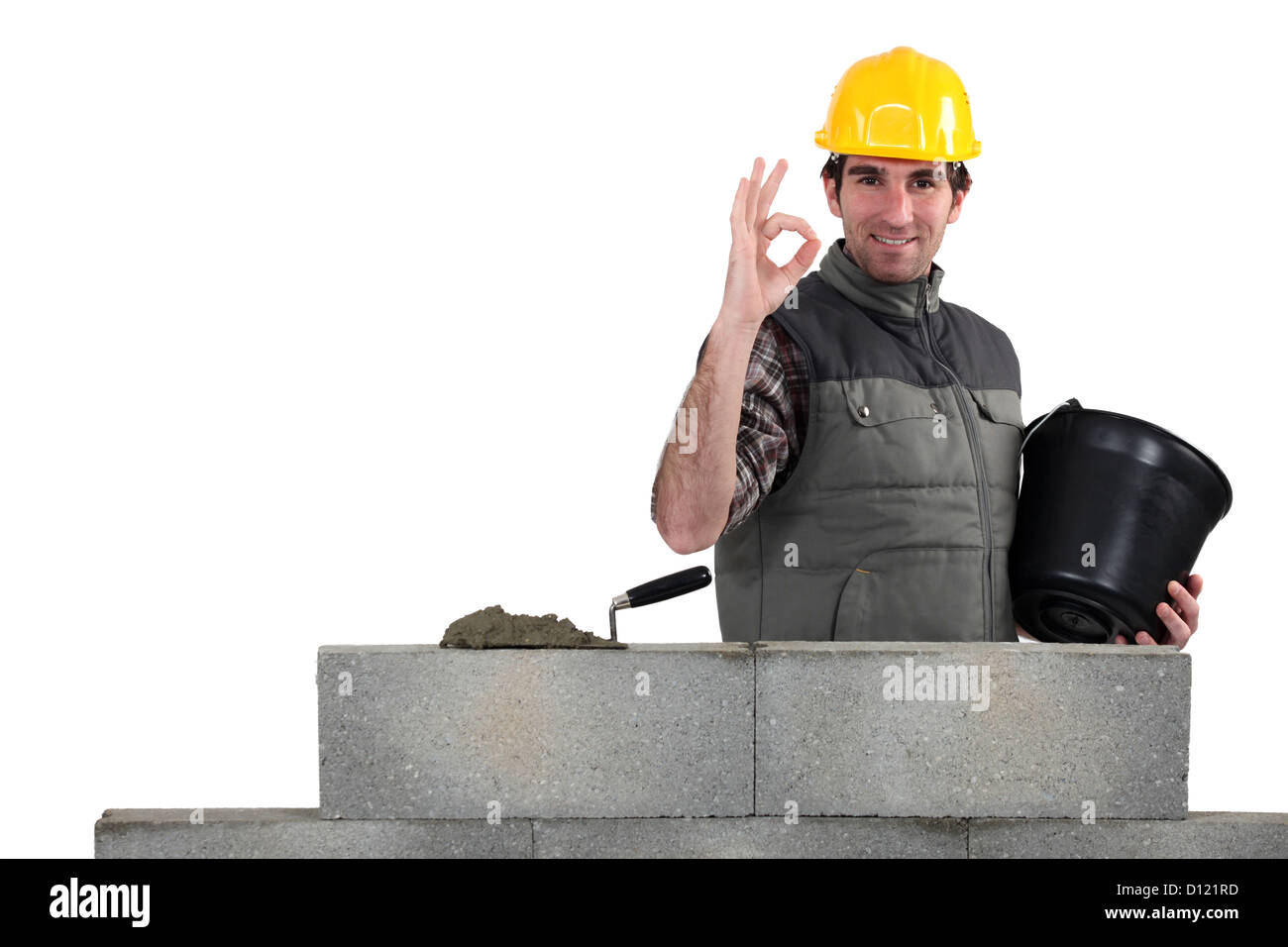 Mason giving the all-clear Stock Photo - Alamy