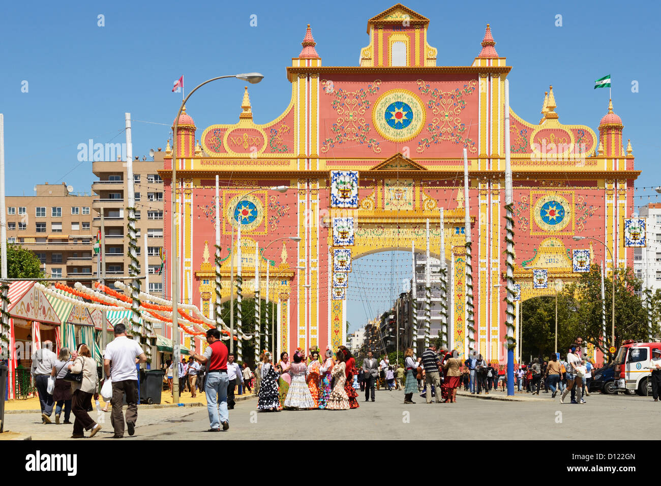 Elaborate Main Entrance To The April Fair; Seville Andalusia Spain ...