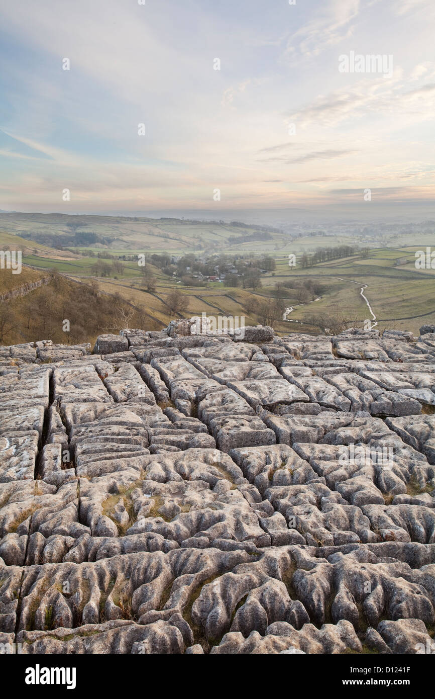 View from the top of Malham Cove Stock Photo - Alamy