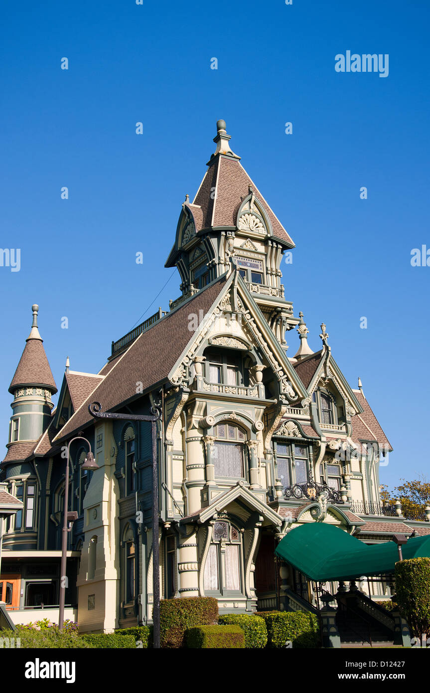 The Carson Mansion in Old Town, Eureka, California Stock Photo - Alamy