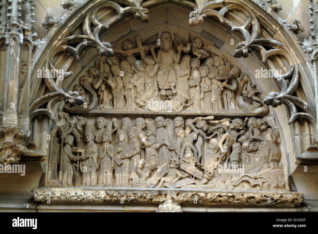 The gothic cathedral, beautiful sculptures photographed close-up Stock ...