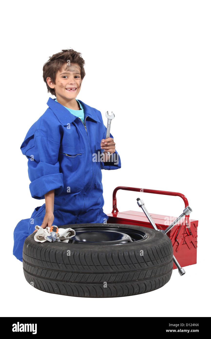 boy with wheel Stock Photo - Alamy
