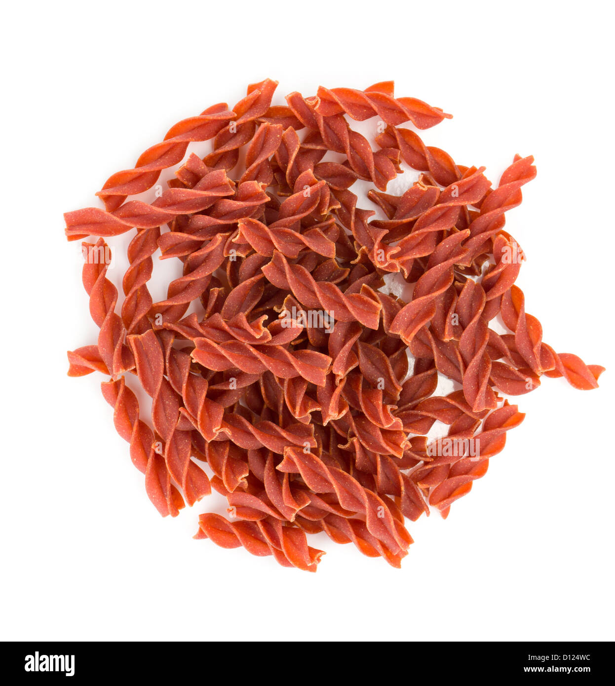 Red pasta. Isolated on white background Stock Photo - Alamy