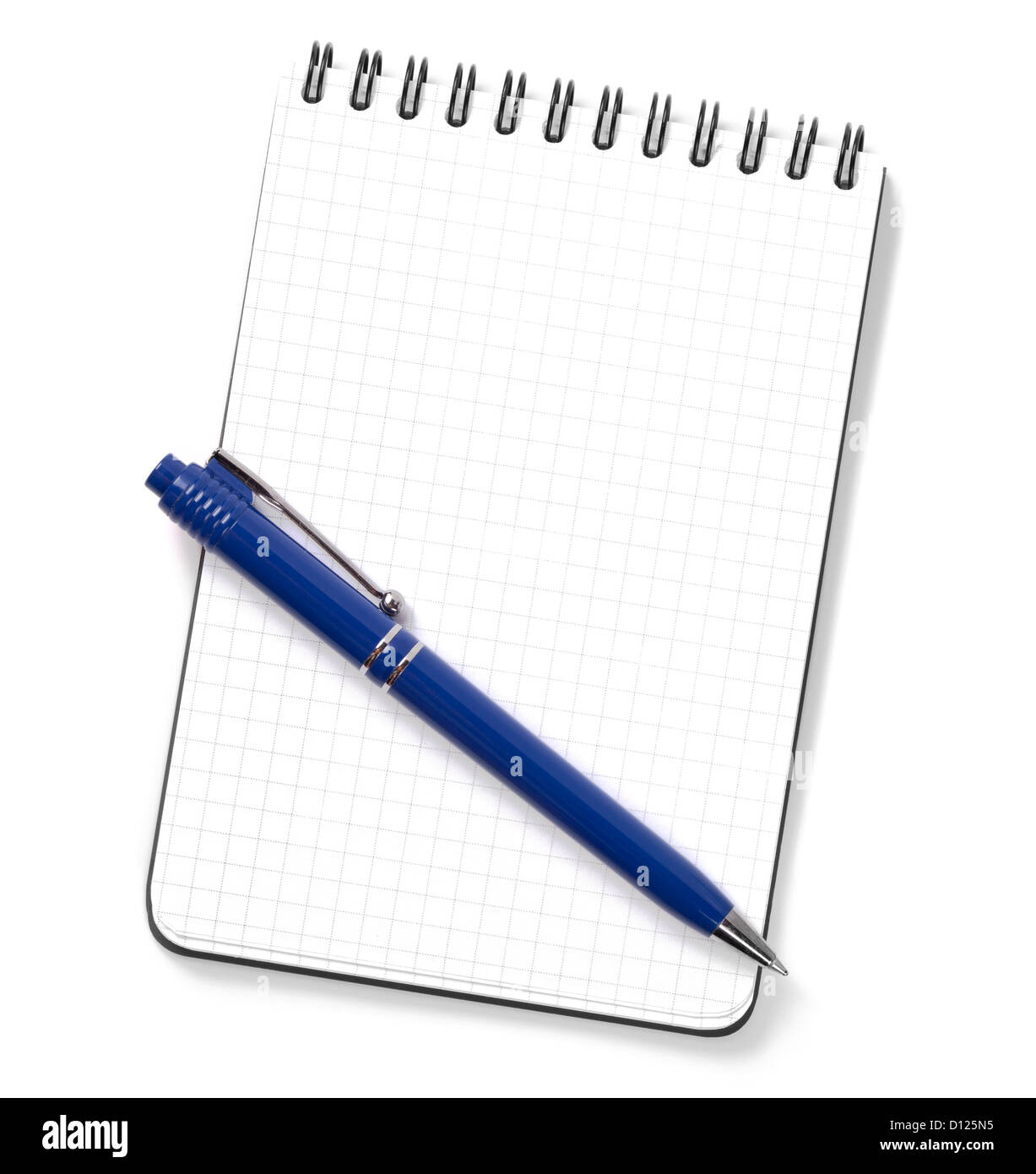 Blank notepad with pen. Isolated on white background Stock Photo - Alamy