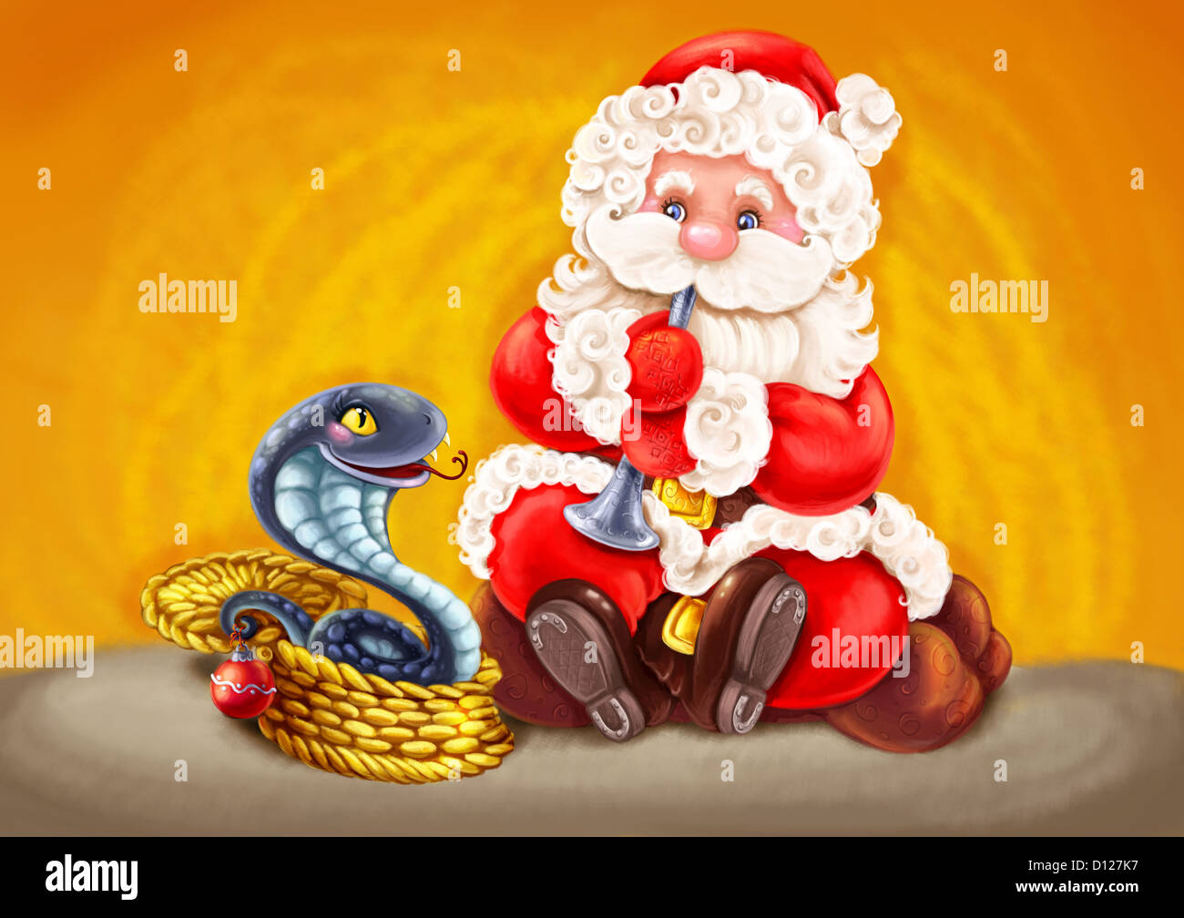 Santa The Snake charmer Stock Photo - Alamy