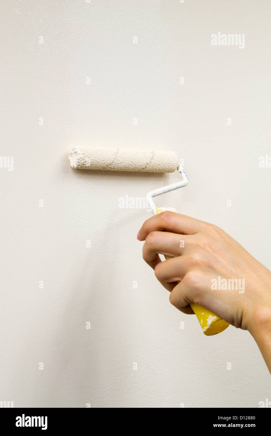 Small roller with paint Stock Photo - Alamy