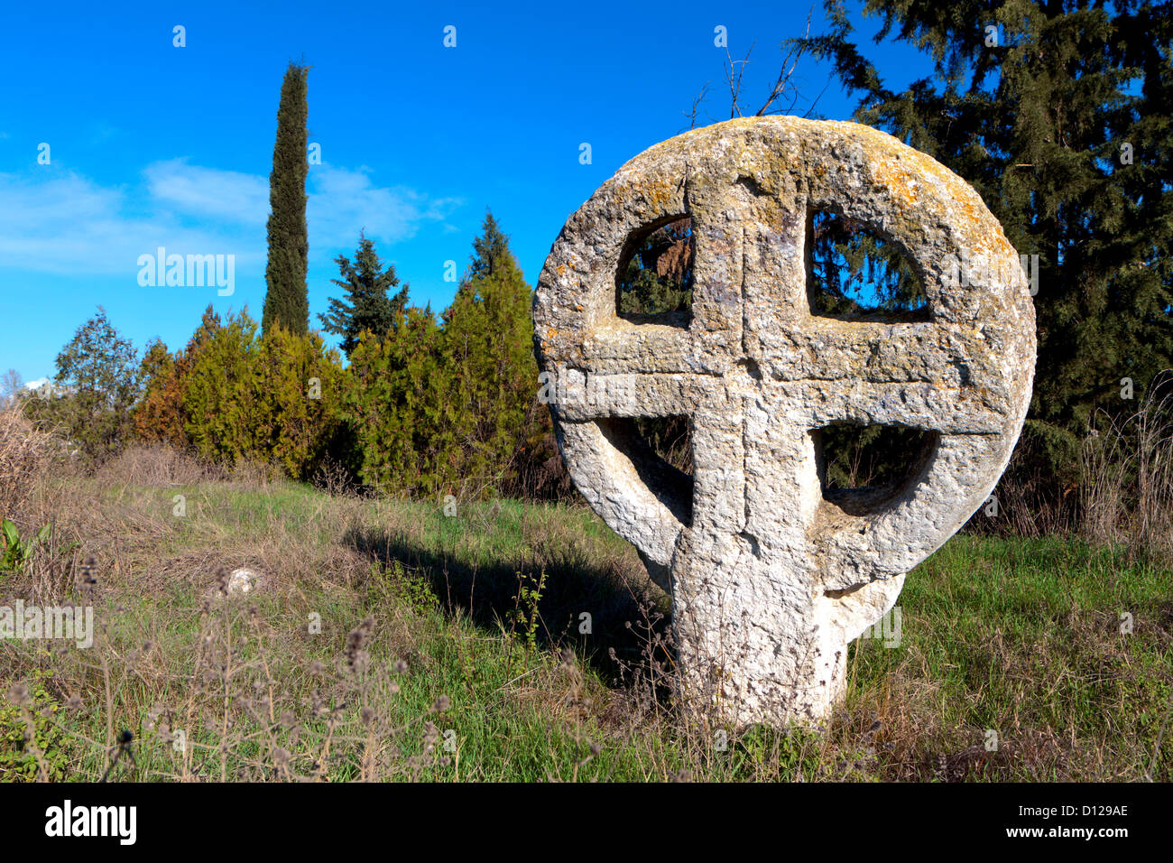 Old historic medieval cemetery with celtic crosses located at Europe ...